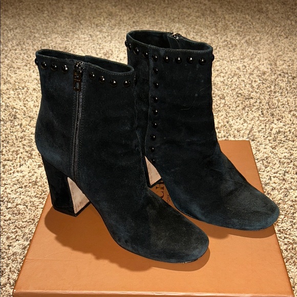 Coach | Shoes | Coach Felicia Suede Studded Boots 75 | Poshmark